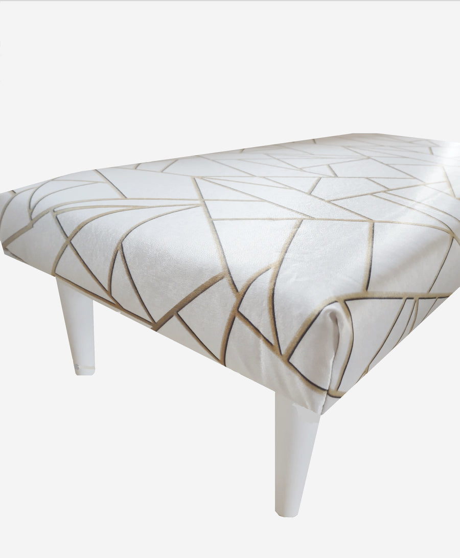 White and gold ottoman store